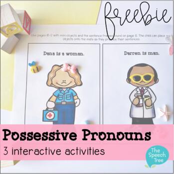 Freebie for Possessive Nouns and Pronouns Speech Therapy - Speech Tree Co